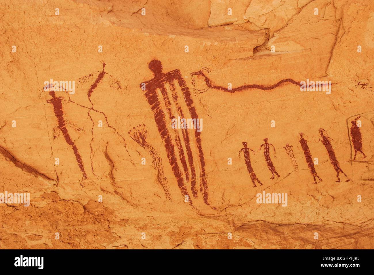 A Barrier Canyon-style pictograph panel in Wild Horse Canyon in the San ...