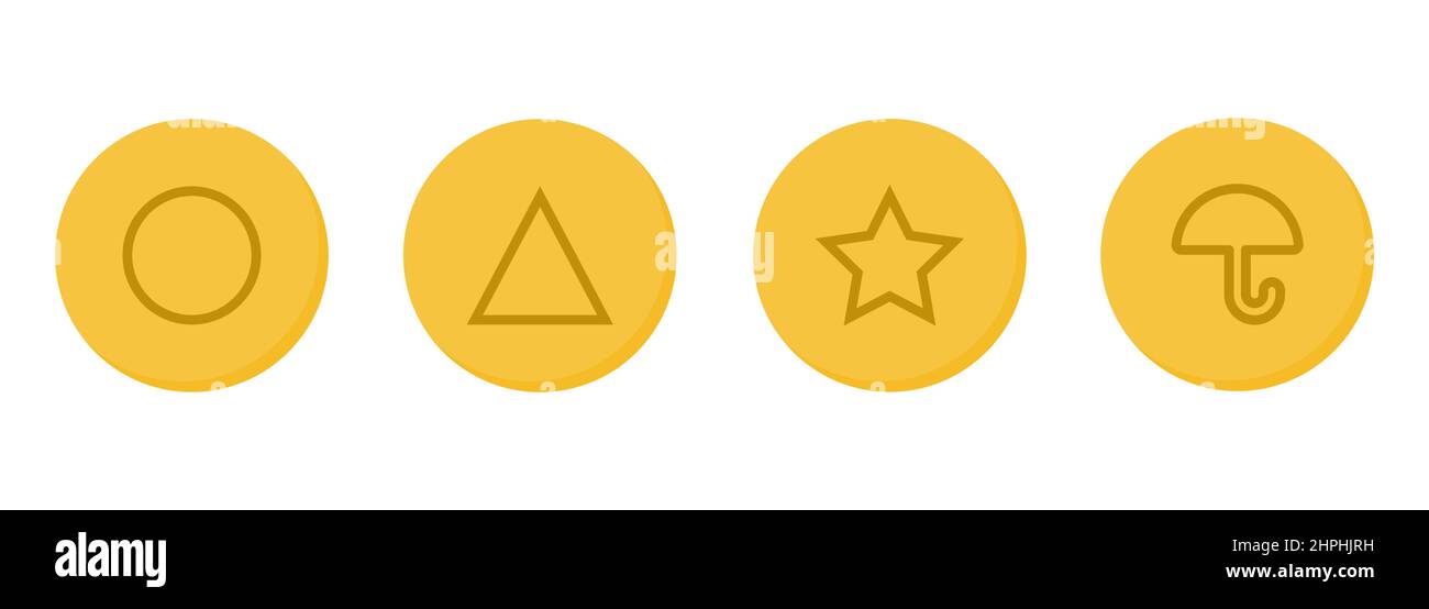 Sugar lollipops from the squid game. Symbol design from korean game in ...