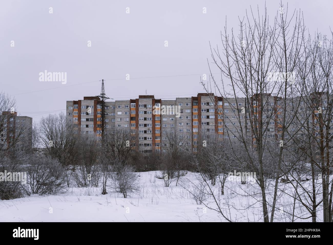 Communist Soviet housing blocks in winter, Estonia Stock Photo - Alamy