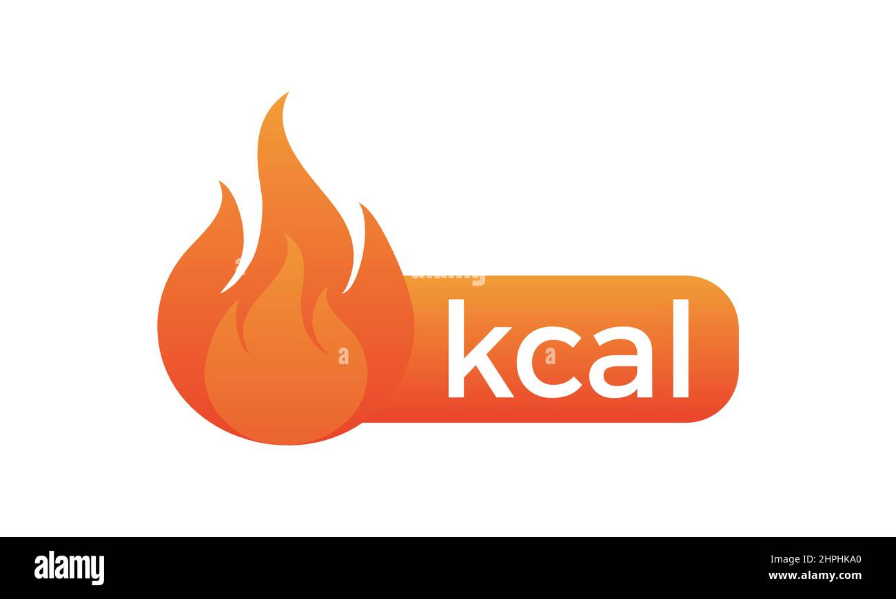 Energy fat burn kcal fire icon. Kilocalorie hot logo vector weight ...