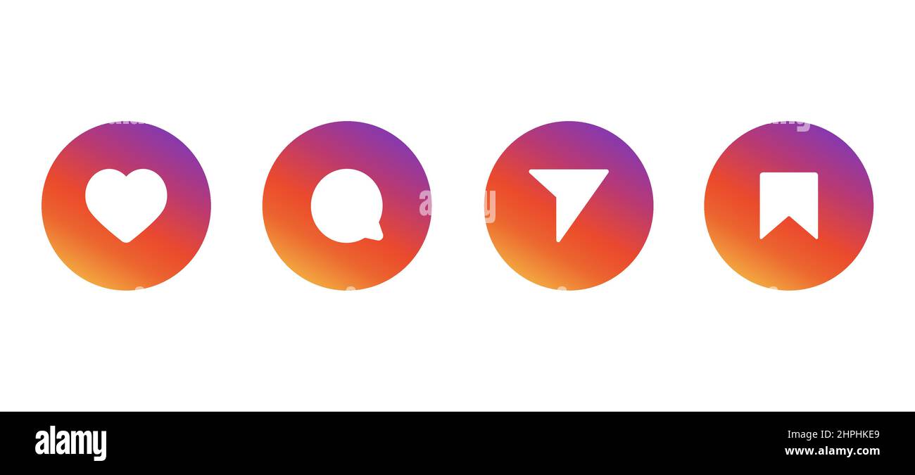 Set of generic social media user interface icons. Like, comment, share ...