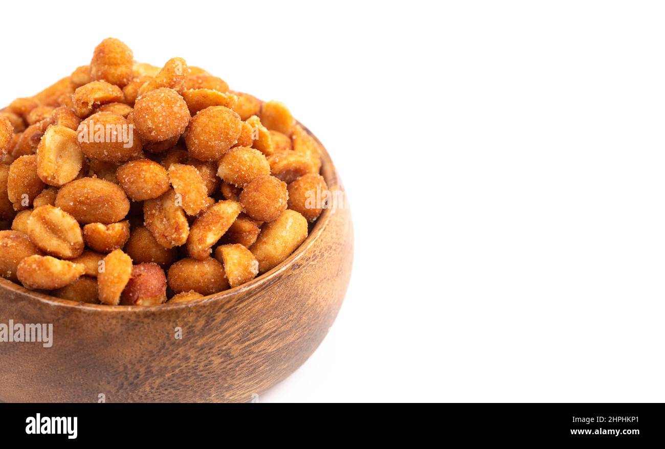 Honey Roasted Peanuts on a White Background Stock Photo - Alamy