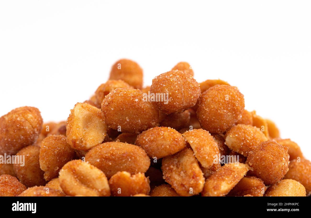 Honey Roasted Peanuts on a White Background Stock Photo - Alamy