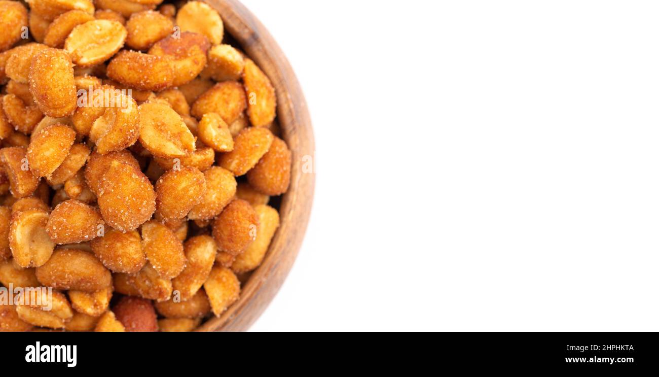 Honey Roasted Peanuts on a White Background Stock Photo - Alamy