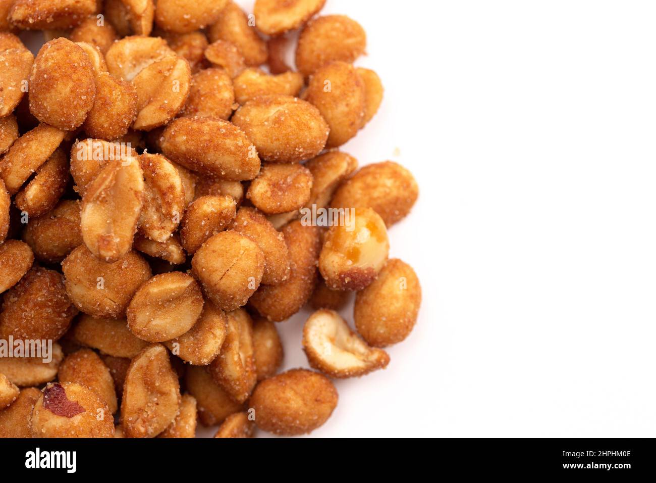 Honey Roasted Peanuts on a White Background Stock Photo - Alamy