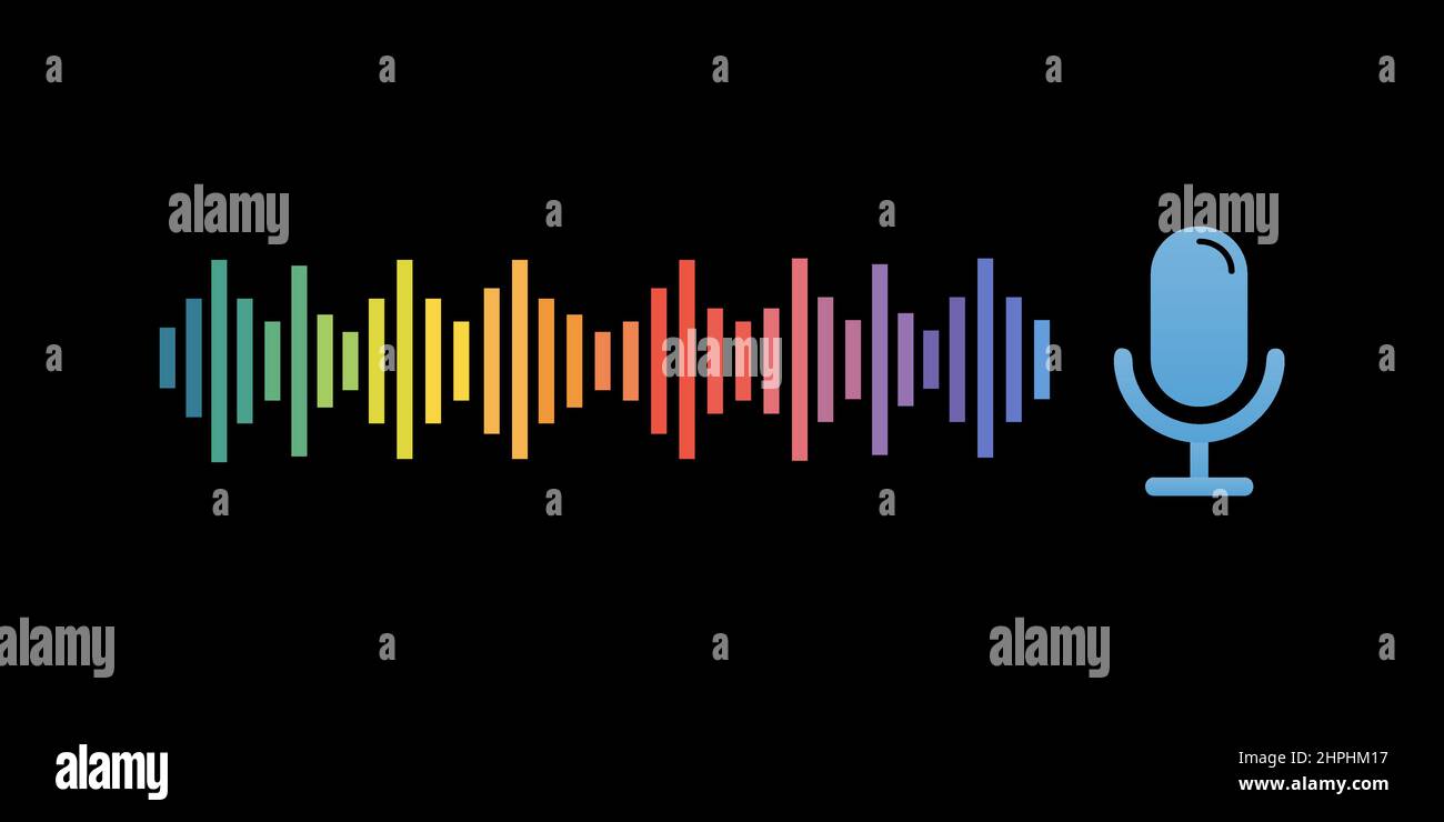 Voice assistant concept. Vector sound wave. Voice and sound recognition ...