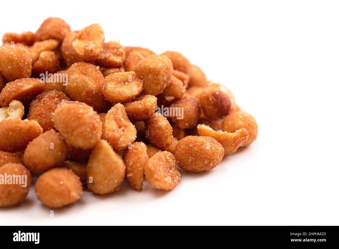Honey Roasted Peanuts on a White Background Stock Photo - Alamy