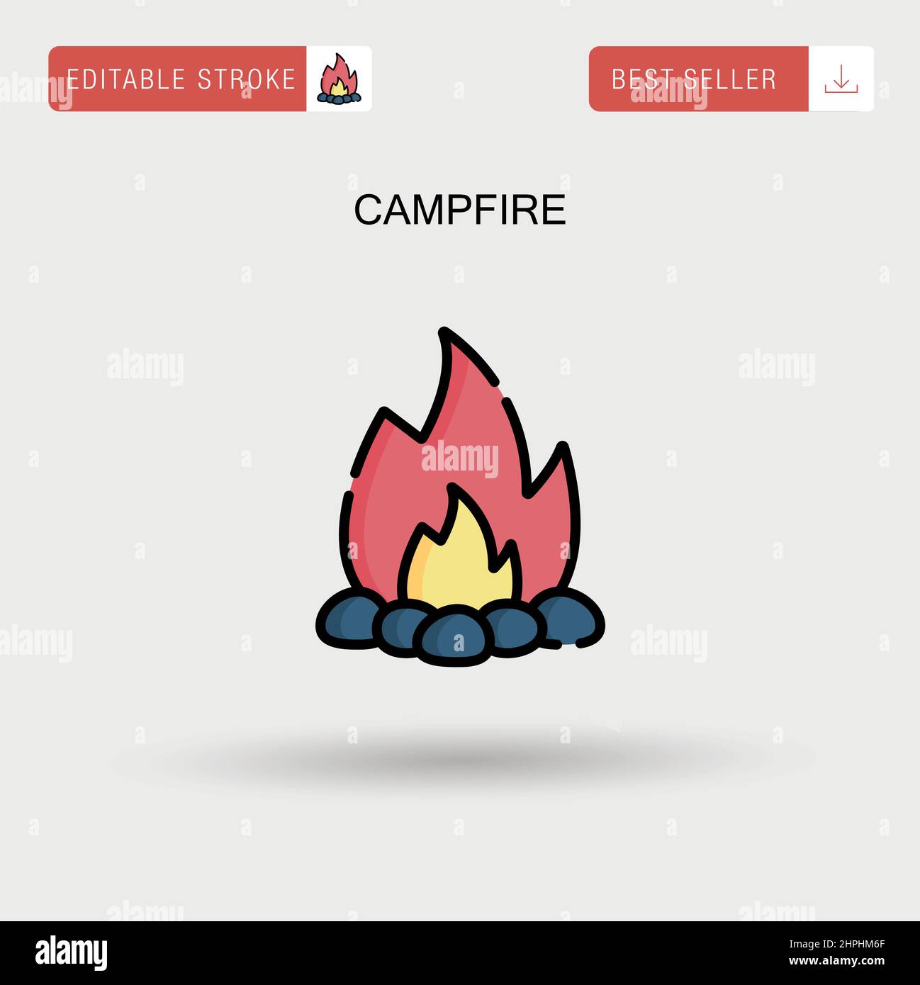 Campfire Simple vector icon Stock Vector Image & Art - Alamy