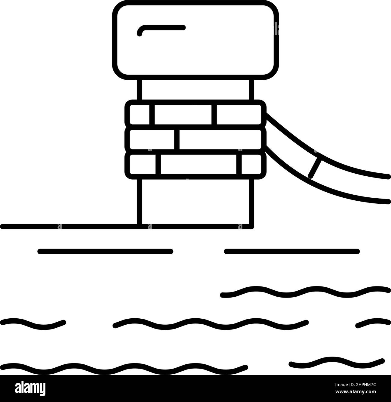 mooring bollard port line icon vector illustration Stock Vector Image ...