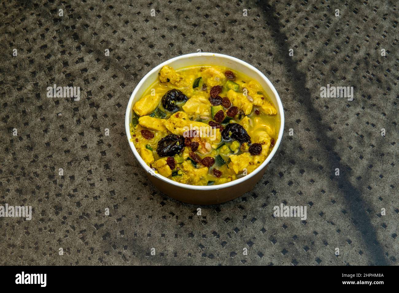 sautéed chicken with vegetables, plums and raisins oriental style is a ...