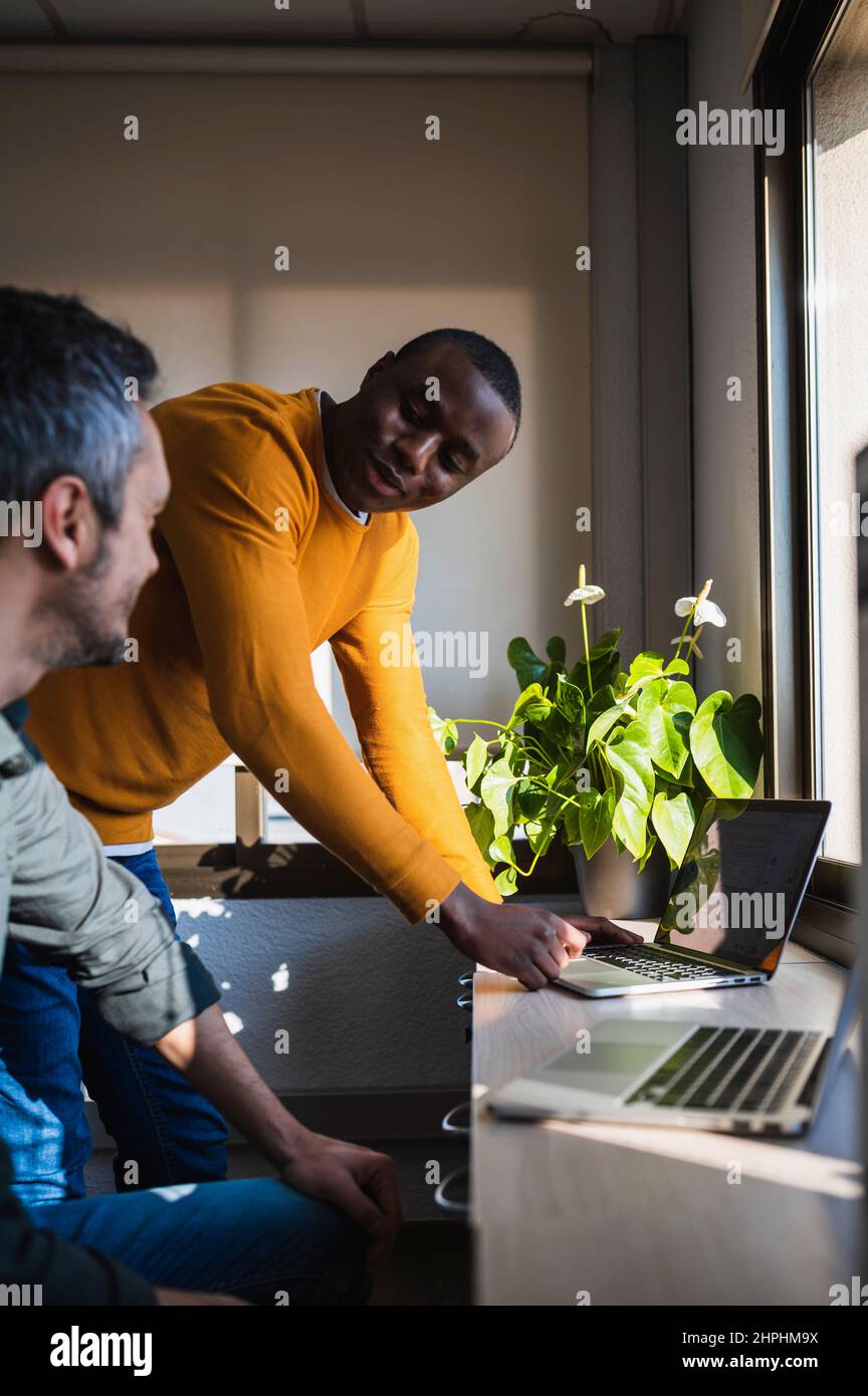 White man and black man working in an office Stock Photo - Alamy
