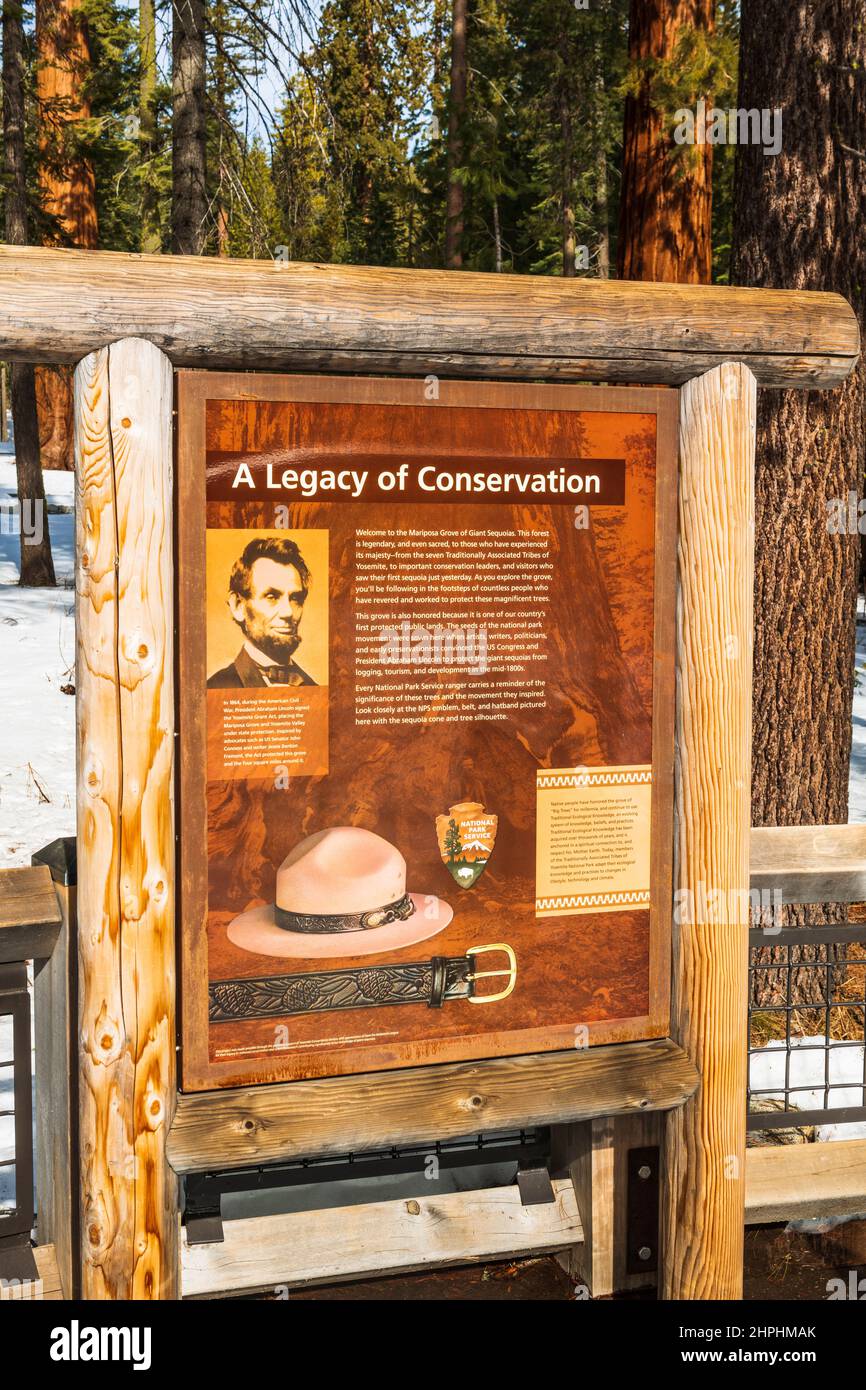 Mariposa grove interpretive sign hi-res stock photography and images ...