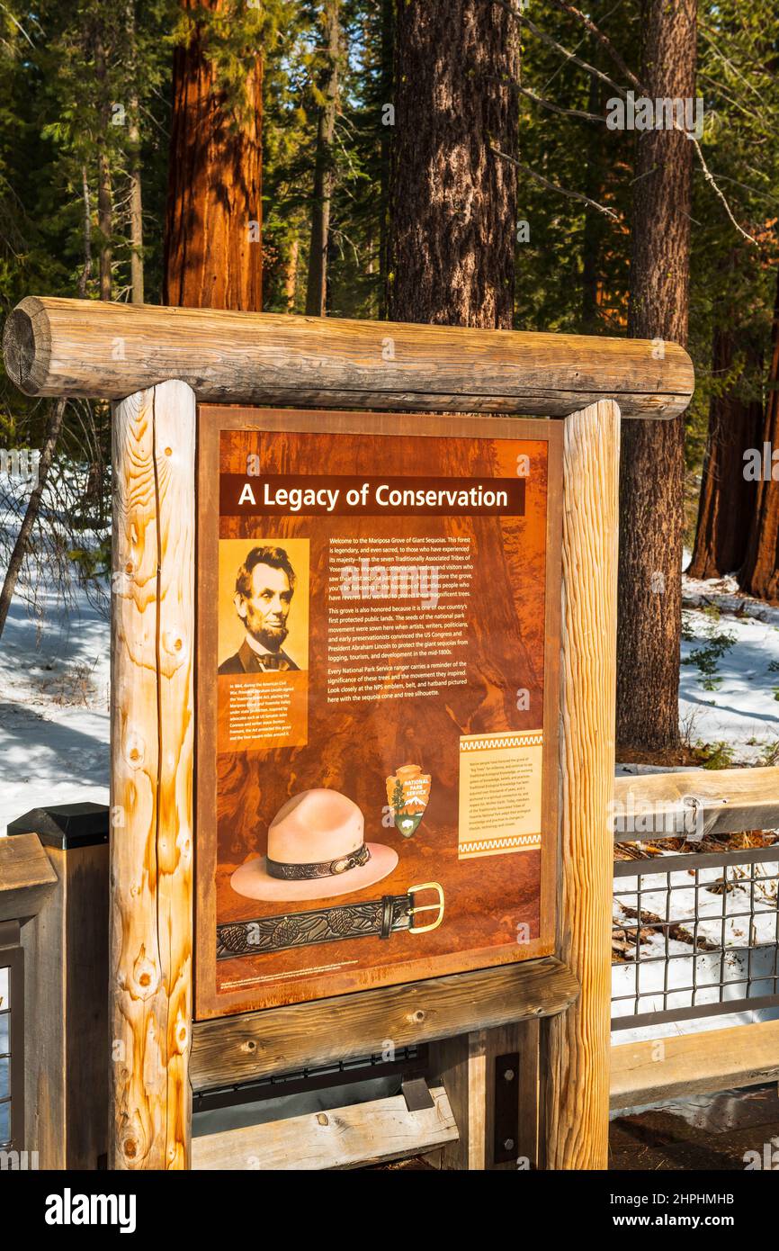 Mariposa grove interpretive sign hi-res stock photography and images ...