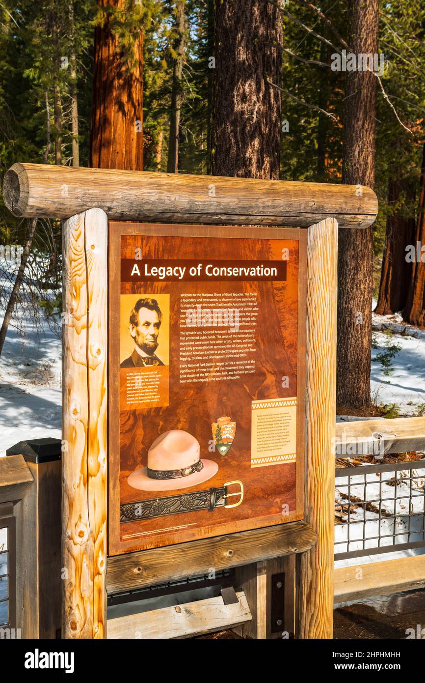Mariposa grove interpretive sign hi-res stock photography and images ...