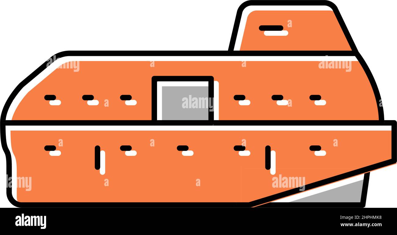 lifeboat boat color icon vector illustration Stock Vector Image & Art ...