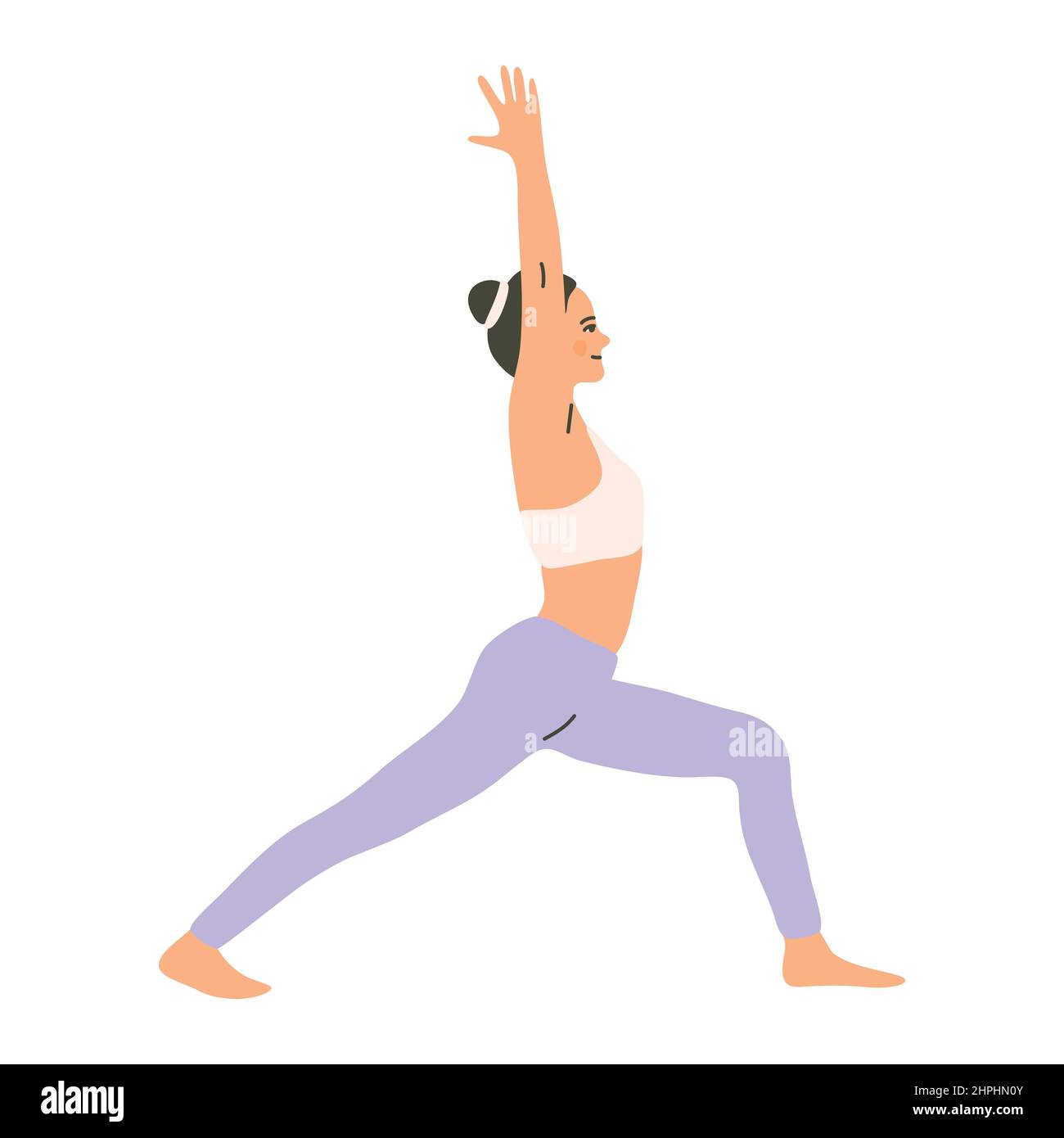 Yoga warrior pose hand drawn illustration Stock Vector Image & Art - Alamy