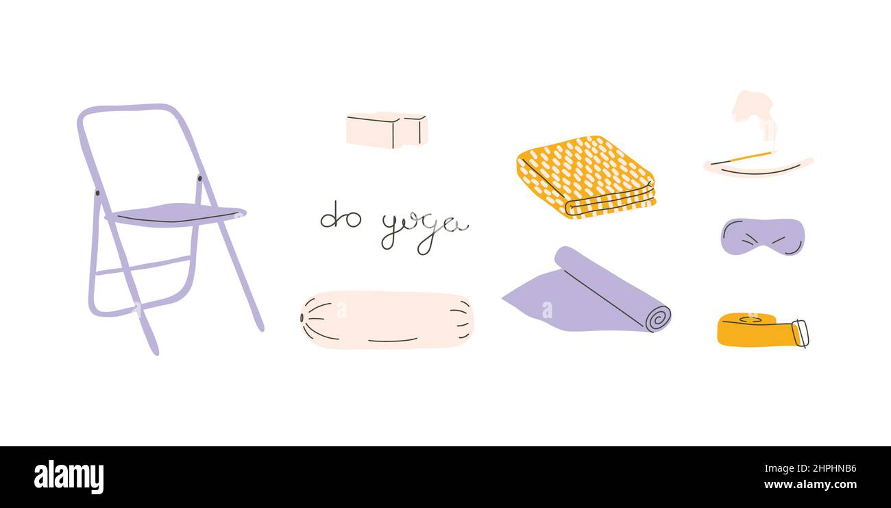 Yoga props hand drawn style illustration Stock Vector Image & Art - Alamy