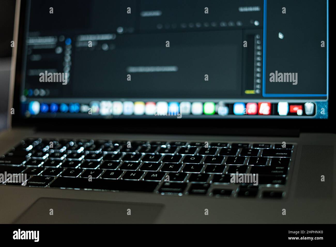 computer screen editing photos and videos Stock Photo - Alamy
