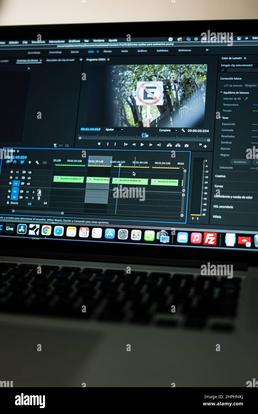 computer screen editing photos and videos Stock Photo - Alamy