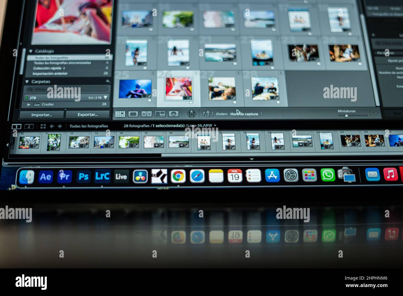 computer screen editing photos and videos Stock Photo - Alamy
