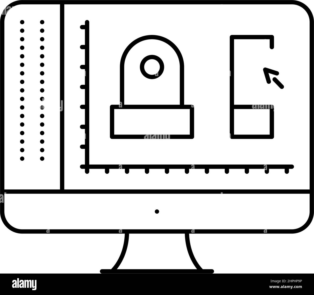 3d in mechanical design line icon vector illustration Stock Vector ...