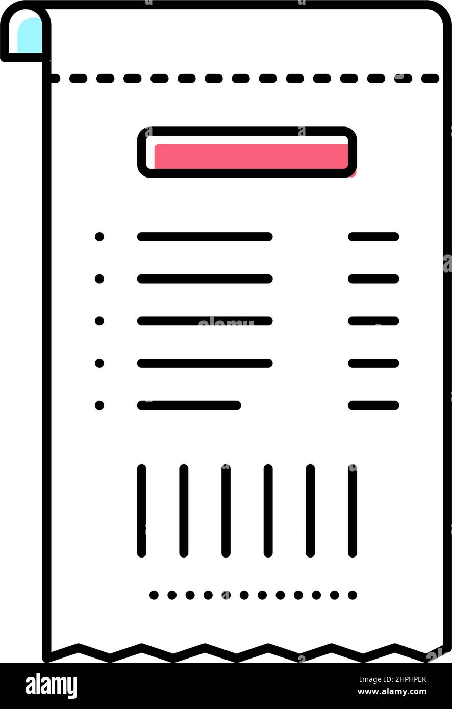 qr code on receipt color icon vector isolated illustration Stock Vector ...