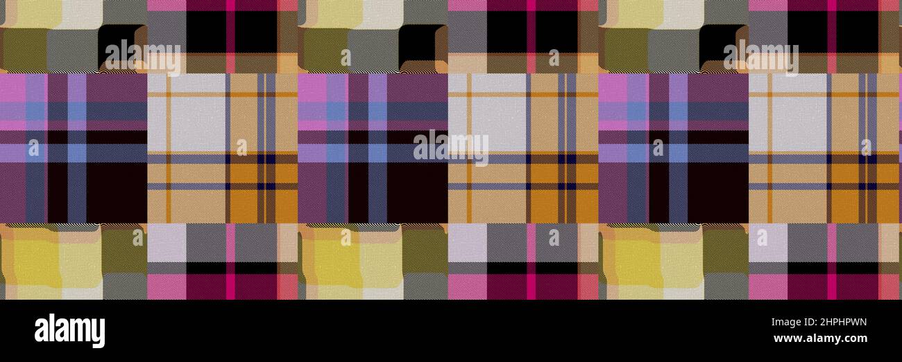 Classic winter tartan plaid seamless edging border. Modern gingham ...