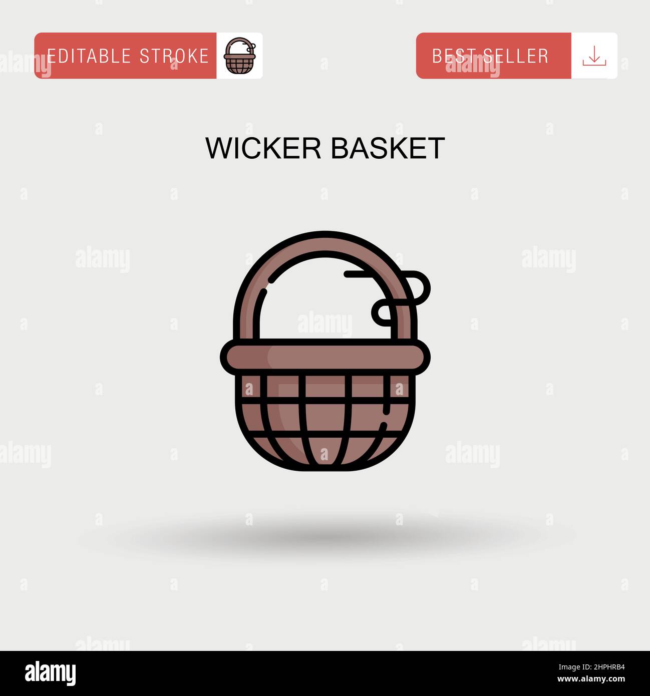 Picnic wicker hamper basket Stock Vector Images - Alamy