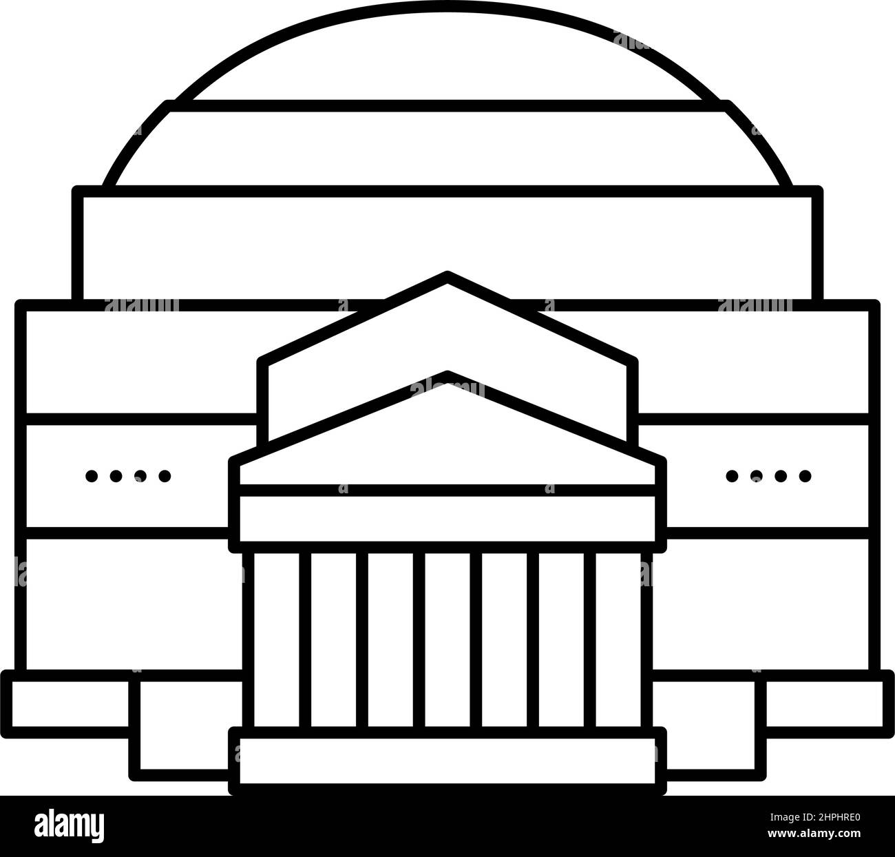 pantheon ancient rome building line icon vector illustration Stock ...