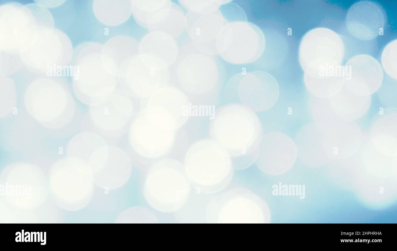 Dreamy light blue blurry haze lights background overlay Stock Photo - Alamy