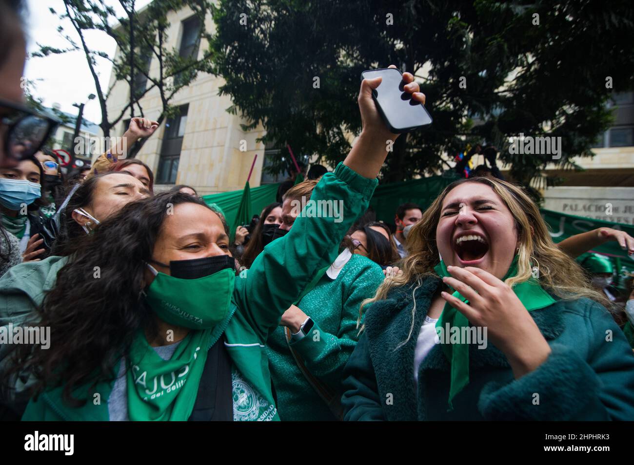 Pro-choice movements celebrate outside in support of the ...