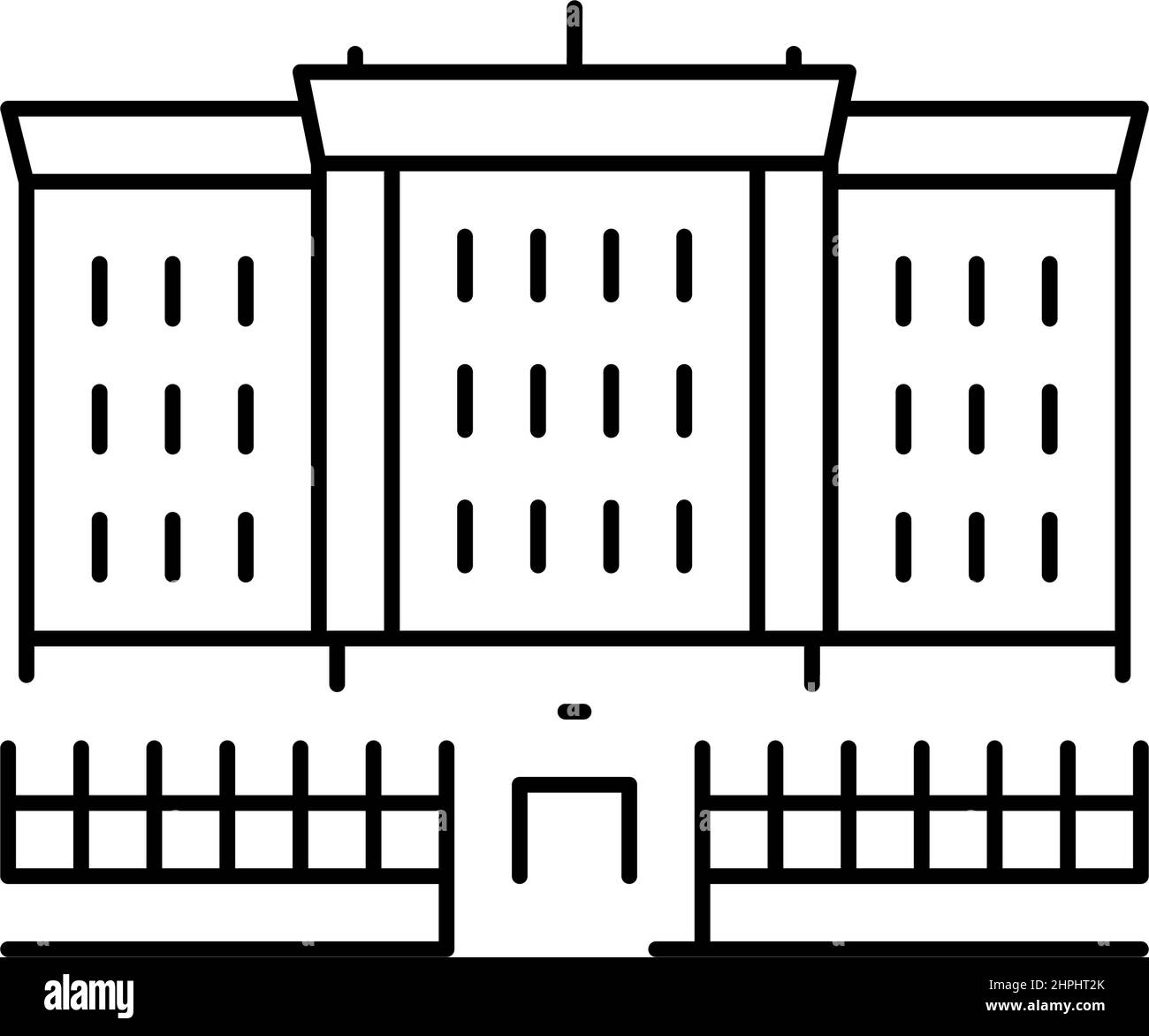 university college building education line icon vector illustration ...