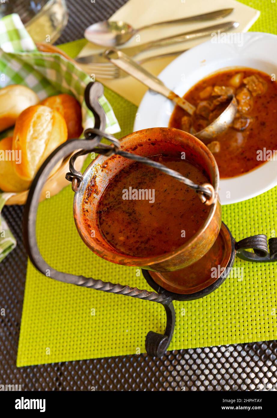 Rich Bogracs with meat, pepper and tomatoes Stock Photo - Alamy