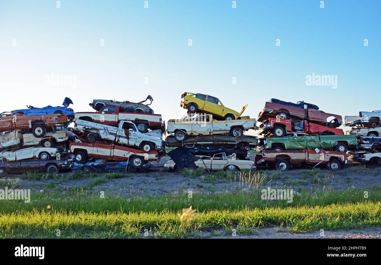 Scrap cars wrecked vehicles hi-res stock photography and images - Alamy