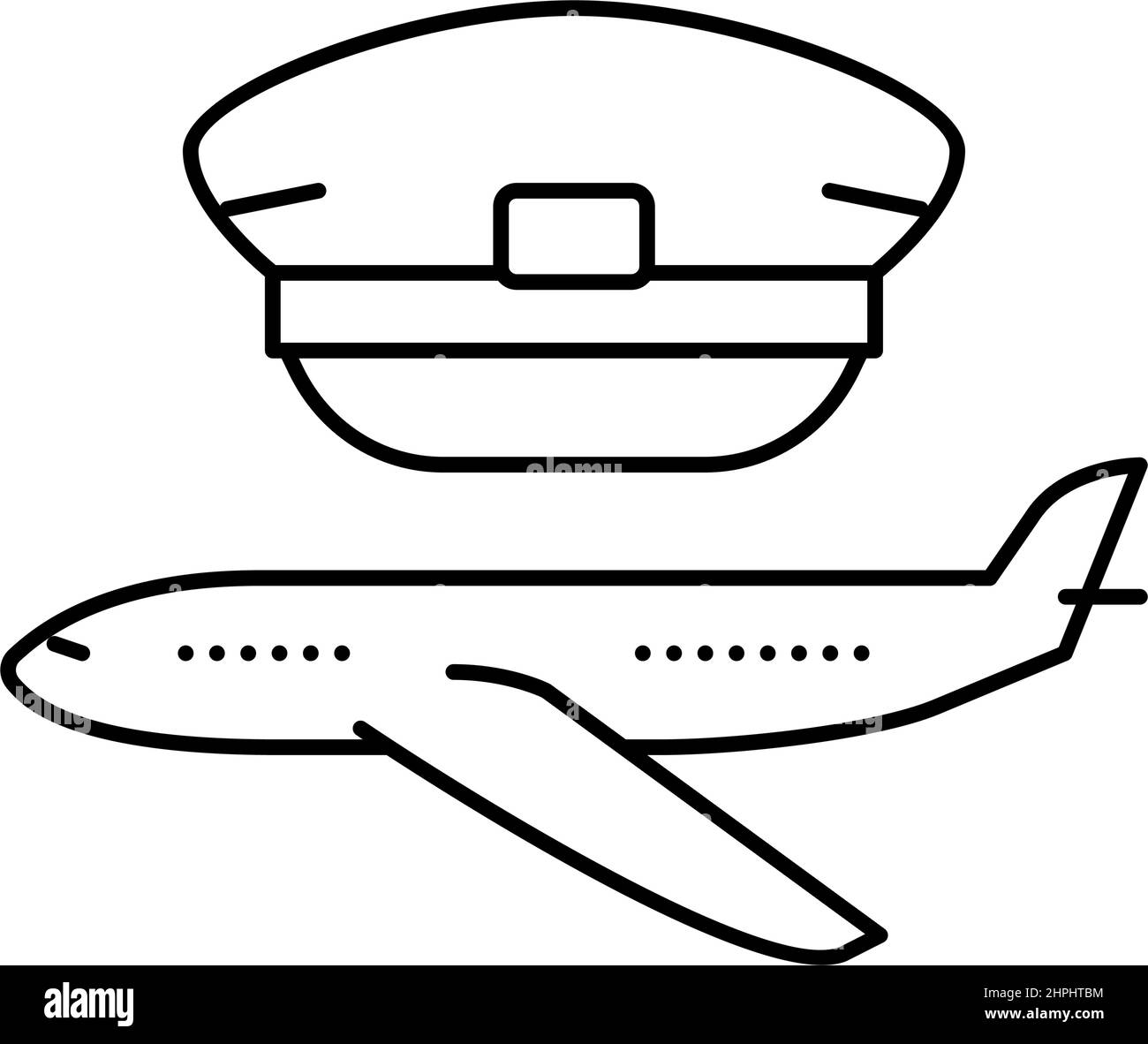 commercial aviation flight school line icon vector illustration Stock ...