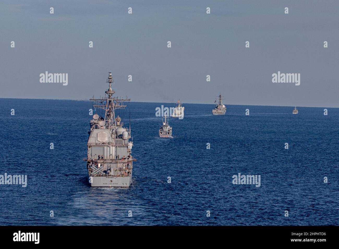 220204-N-AO868-1033 ADRIATIC SEA (Feb. 4, 2022) From front to back ...