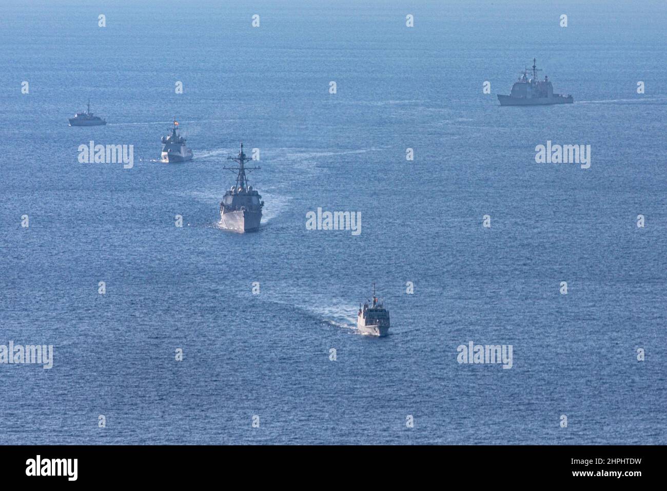 220204-N-AO868-1011 ADRIATIC SEA (Feb. 4, 2022) From front to back ...