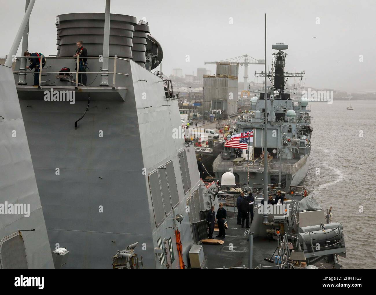 PLYMOUTH, United Kingdom (Feb. 16, 2022) – While moored next to the ...