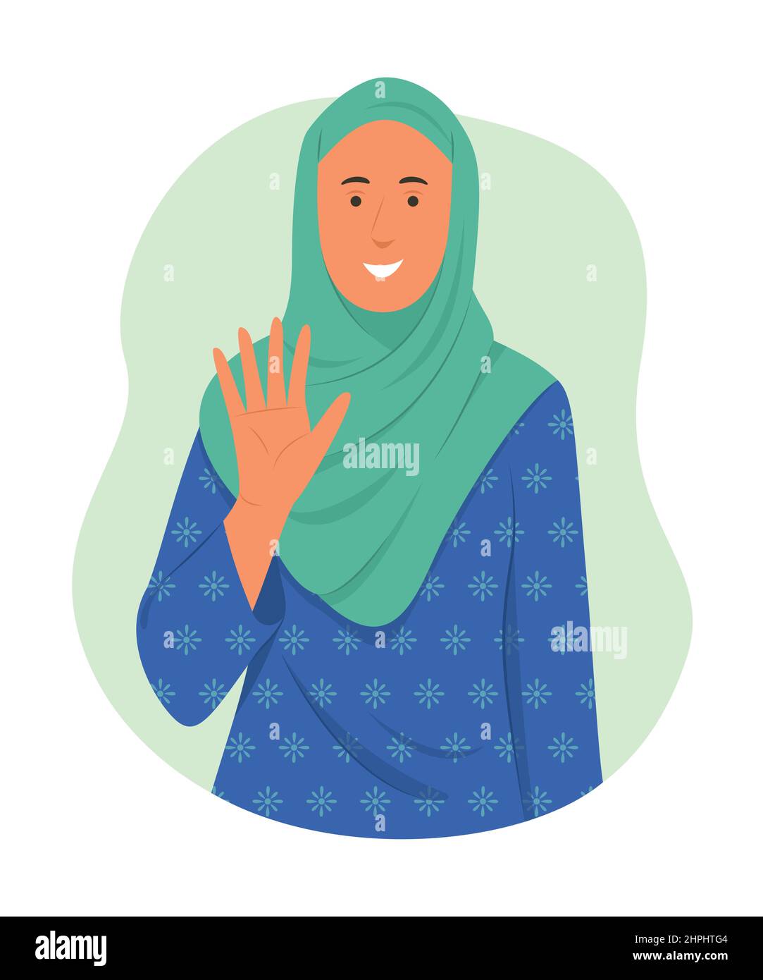 Muslim Woman Greeting Stock Vector Image & Art - Alamy