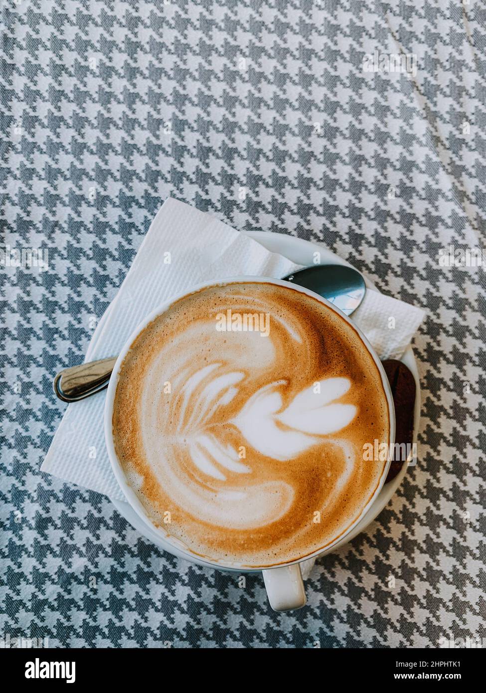 Top view of coffee in a white cup Stock Photo - Alamy