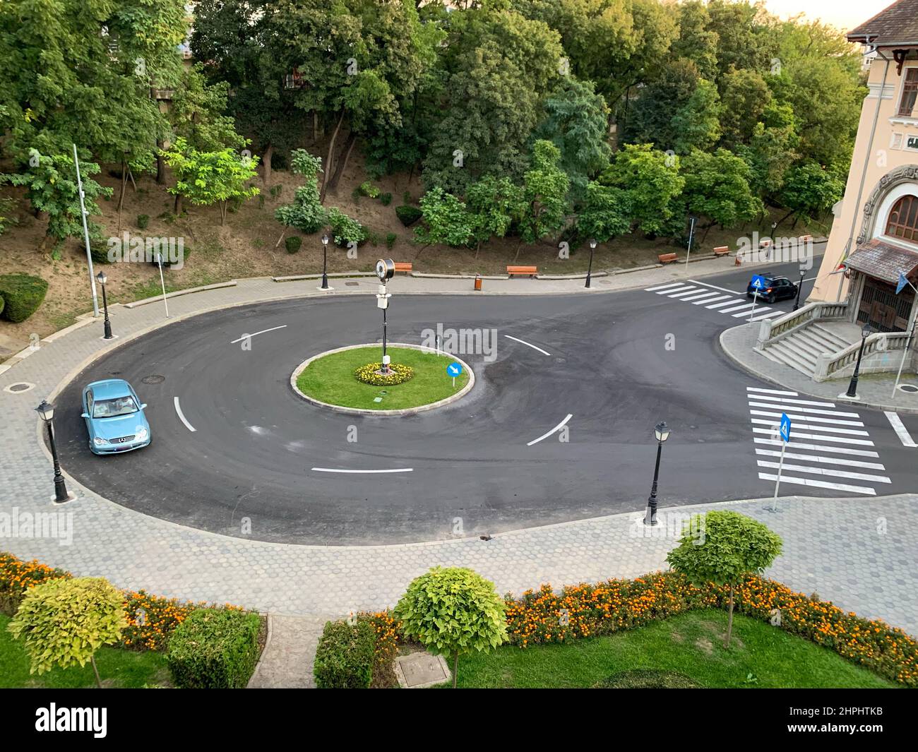 Aerial view of a round road in Iasi, Romania Stock Photo - Alamy