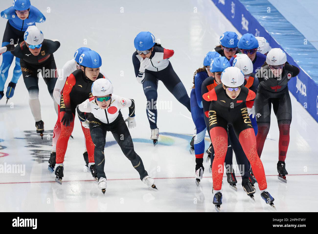 Beijing, China. 19th Feb, 2022. (L - R) Ayano Sato (JPN), Qishi Li (CHN ...
