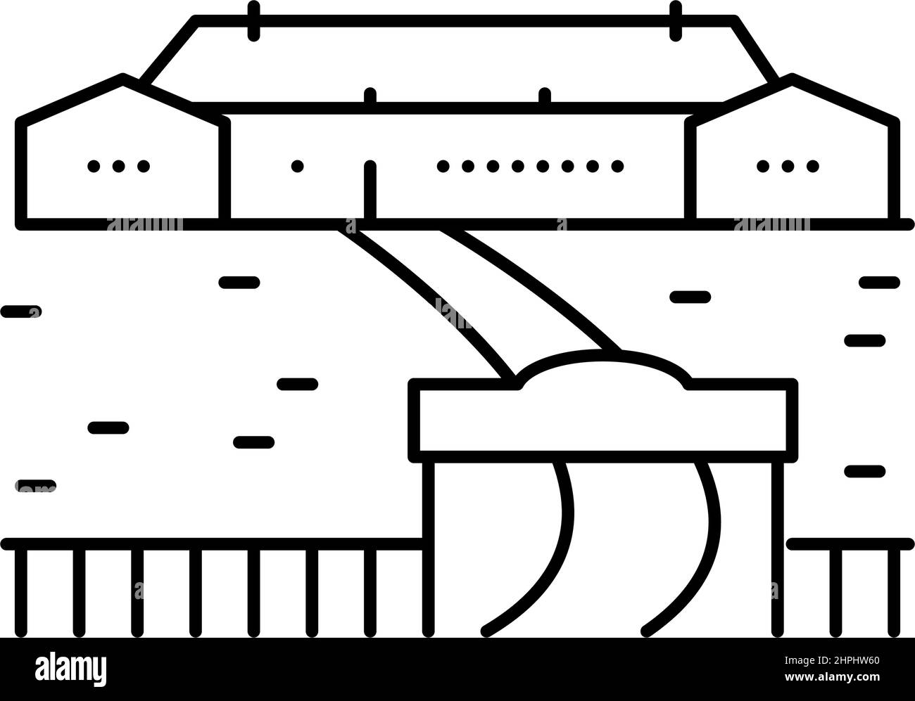 ranch style house line icon vector illustration Stock Vector Image ...