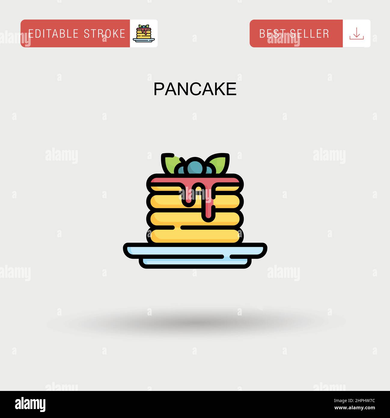 Pancake pancakes stack honey Stock Vector Images - Alamy
