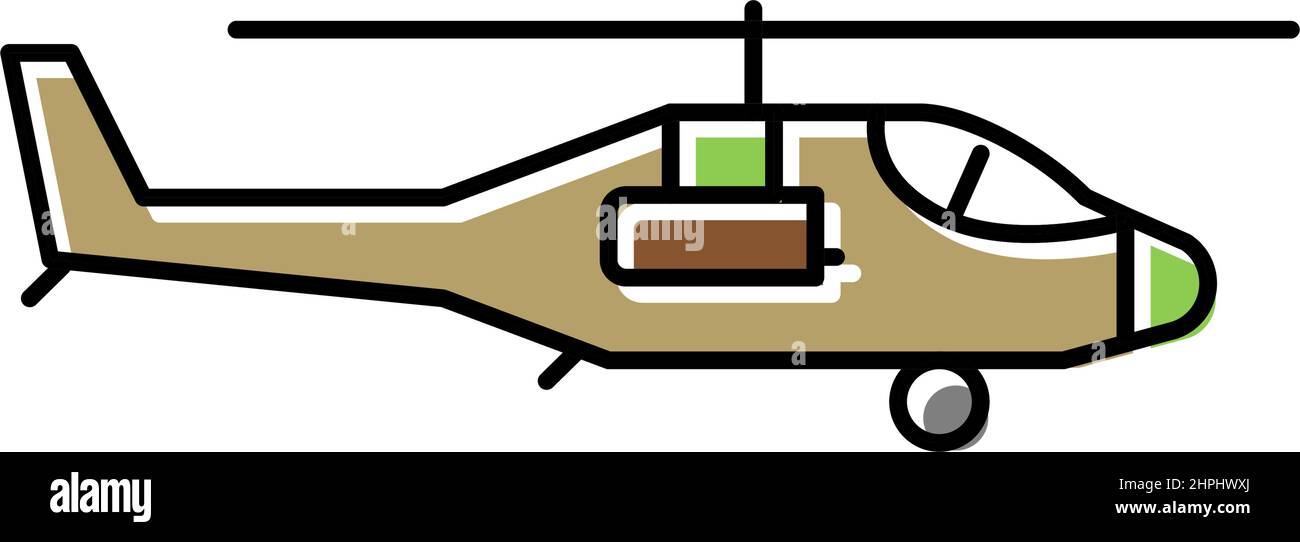 helicopter flying army machine color icon vector illustration Stock ...