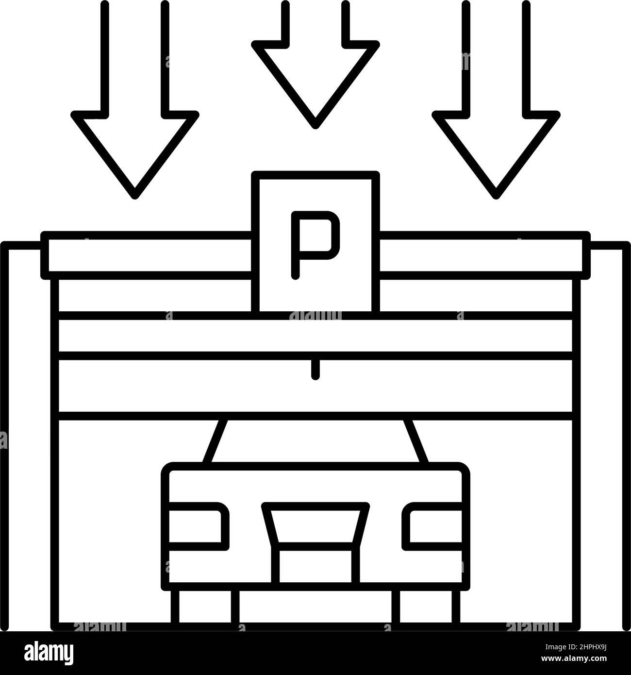 gate closing parking line icon vector illustration Stock Vector Image ...