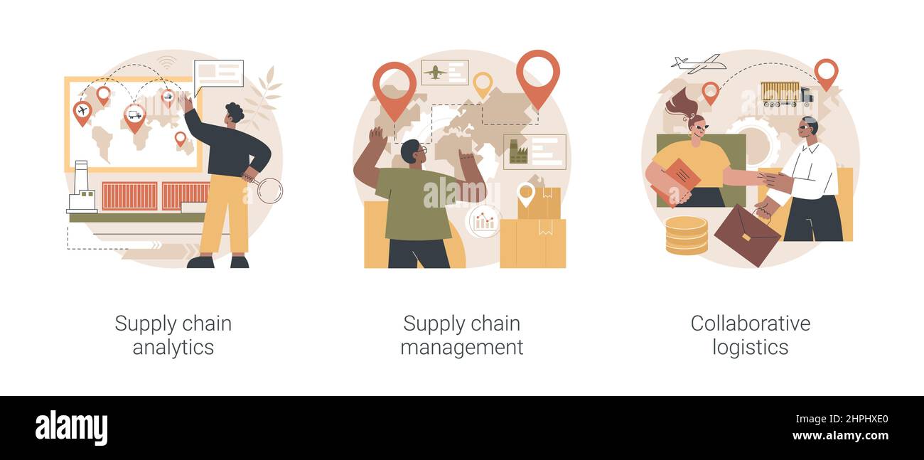 Transportation cost abstract concept vector illustration set. Supply chain analytics and ...