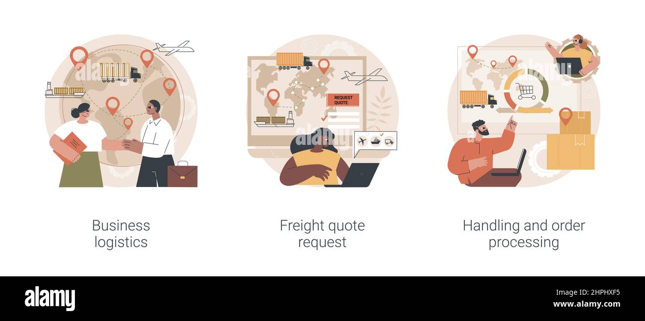 Smart logistics technologies abstract concept vector illustration set ...