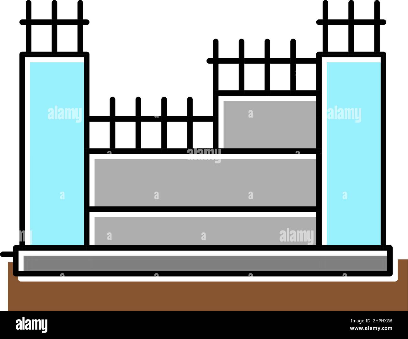structure with reinforcement concrete color icon vector illustration ...