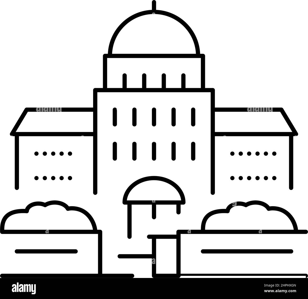 parliament state structure building line icon vector illustration Stock ...